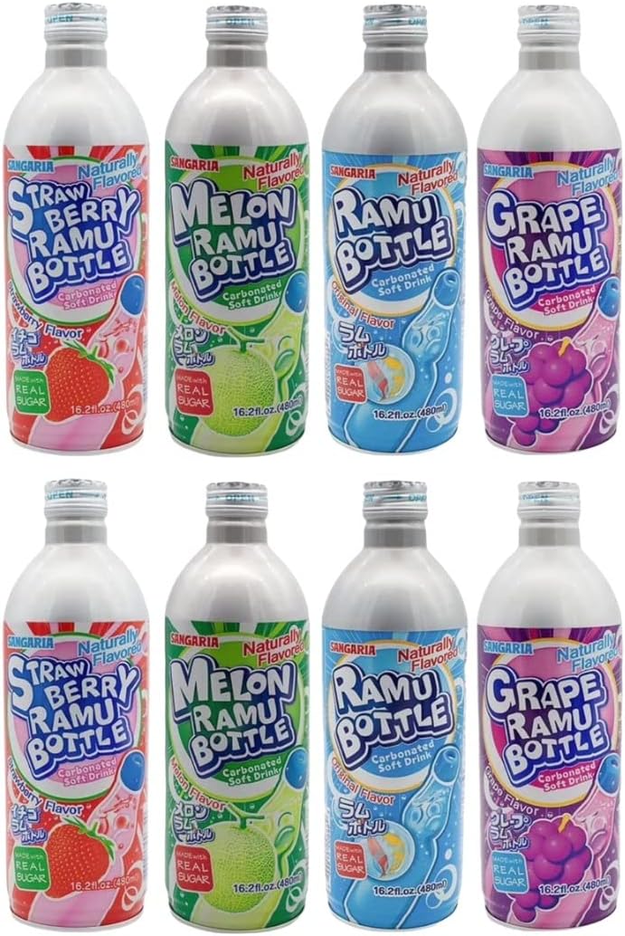 Amazon.com : Sangaria Ramune Japanese Soft Drinks Mix Combo, Ramu ...