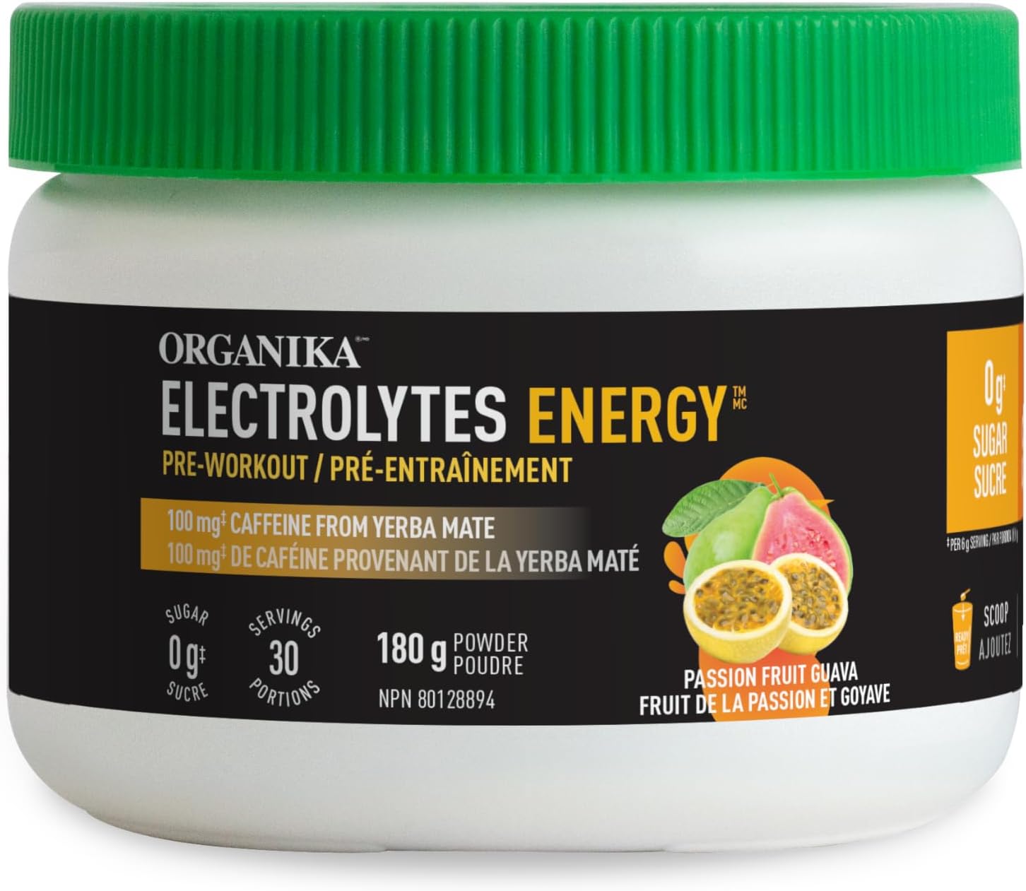 Organika Electrolyte Energy- Pre-Workout, 2g of Creatine, Natural Yerba ...