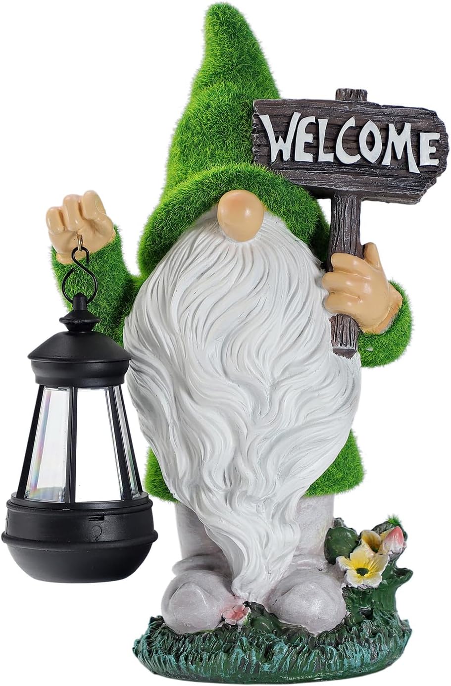 Amazon.com : Gifts & Decor Garden Gnome Greeting Welcome Sign Statue ...