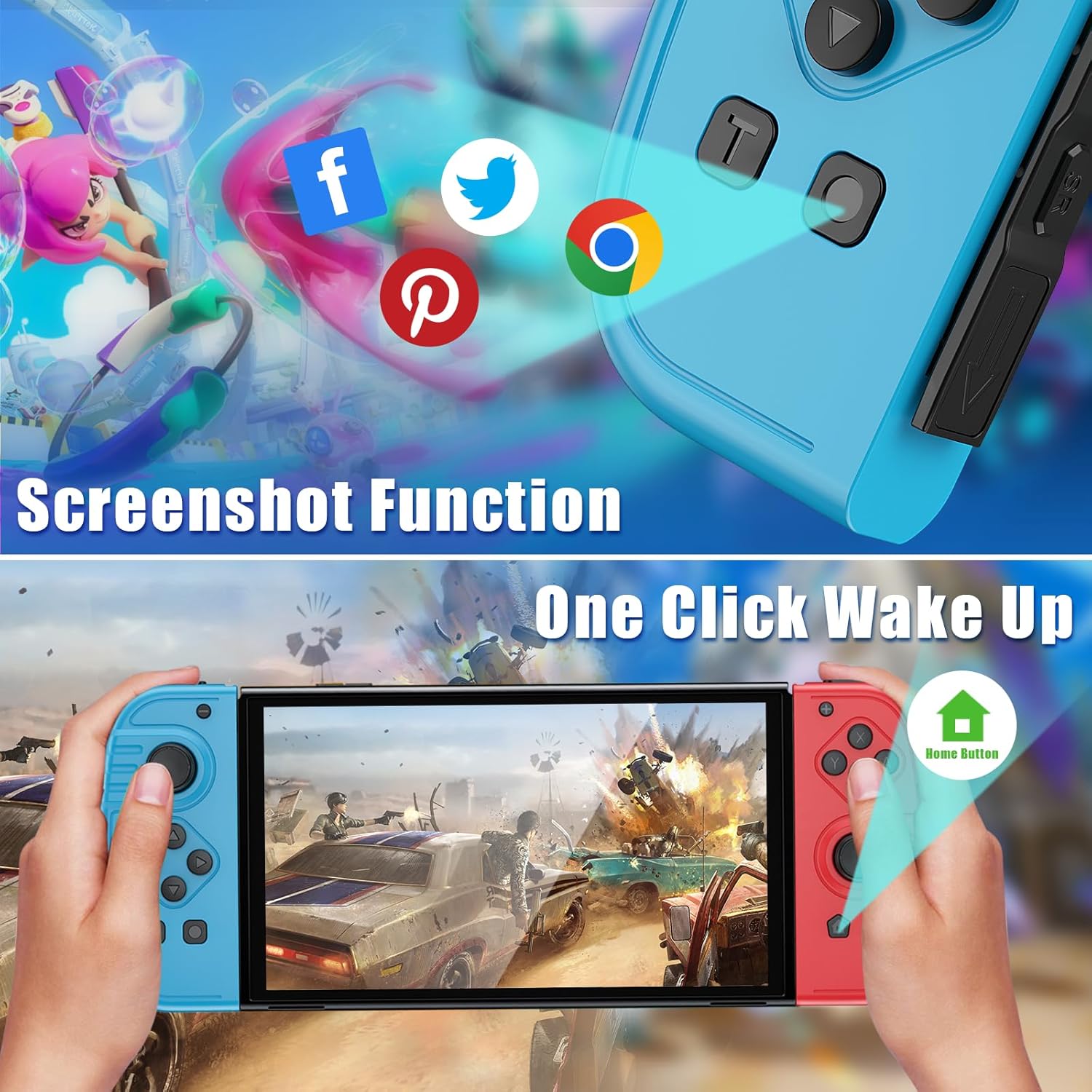 Joycons for Nintendo Switch Controller, Replacement for Switch JoyPad ...