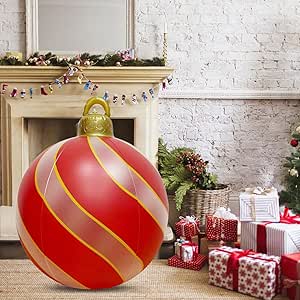 Fiorky Inflatable Christmas Ball, 24 Inch Giant Christmas Garden Balls ...