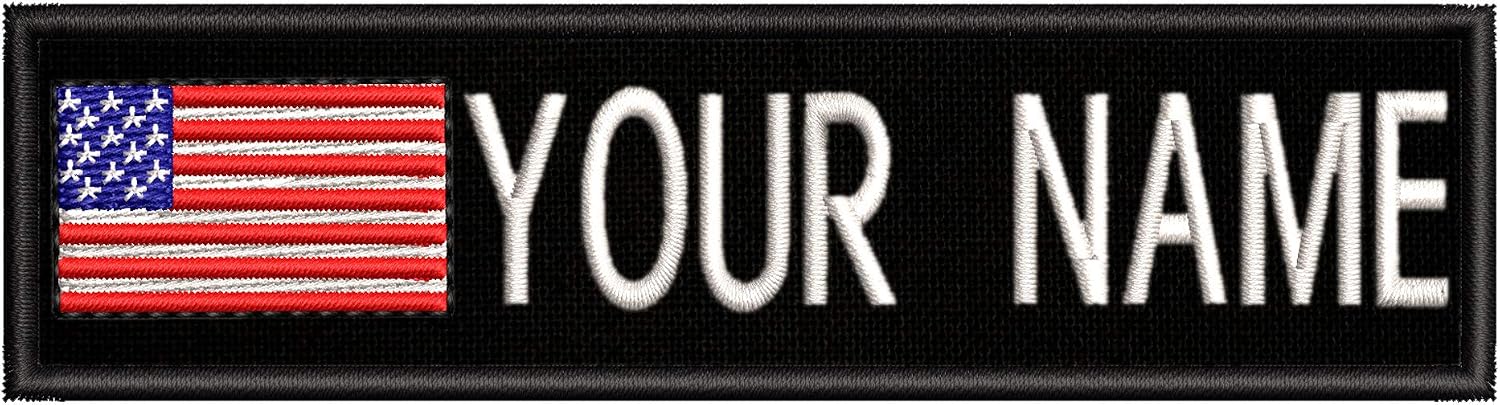 Custom Personalized Your Name USA Flag Embroidered Name Tag Patch DIY ...