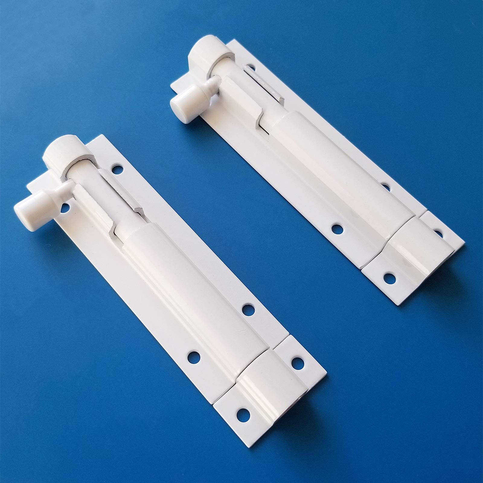 Buy Runningfish 2 Pack White Solid Aluminium Slide Bolt Latch, Mini ...