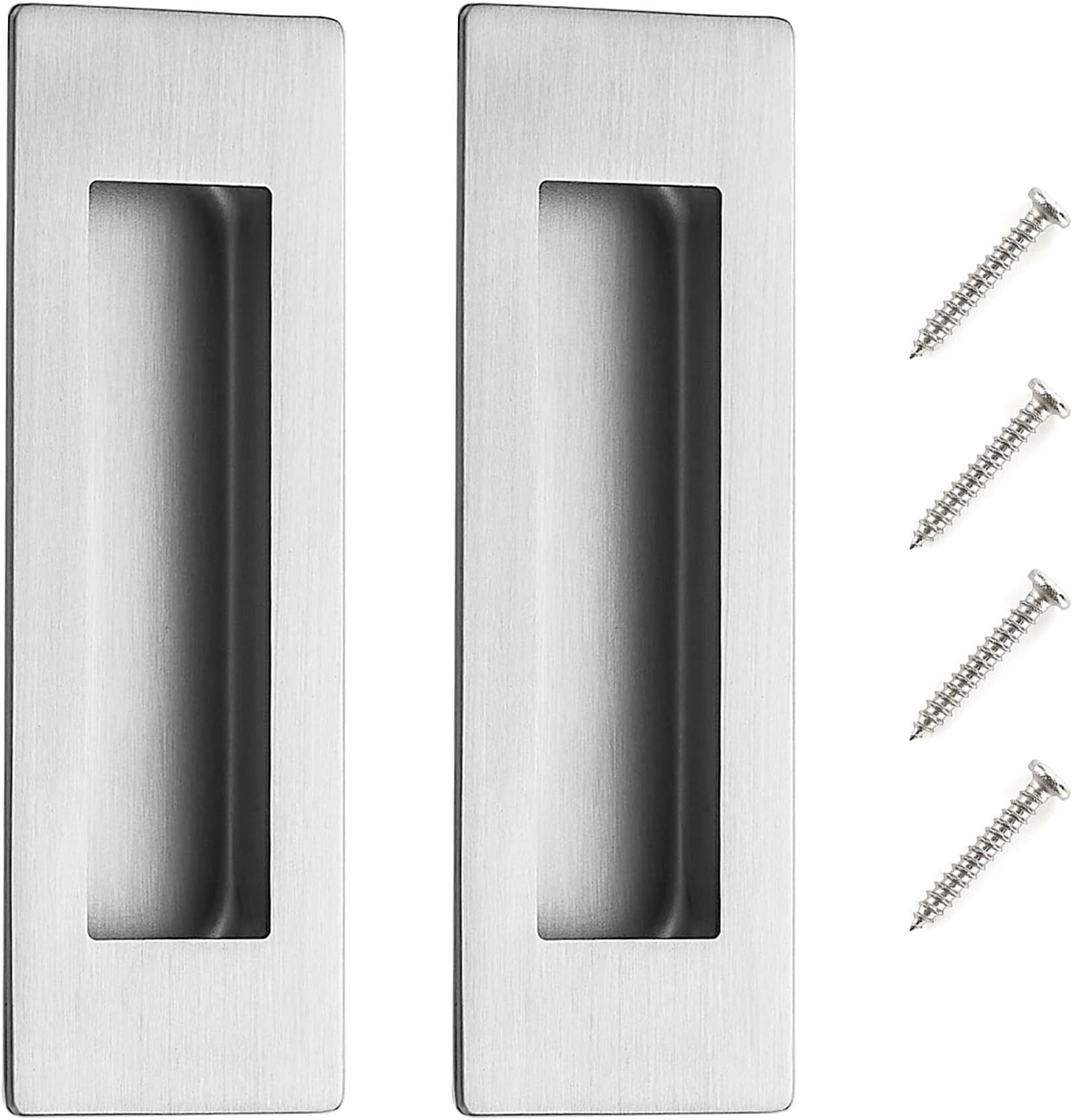 T Tulead 2PCS Stainless Steel Pocket Door Handles Recessed Cabinet ...