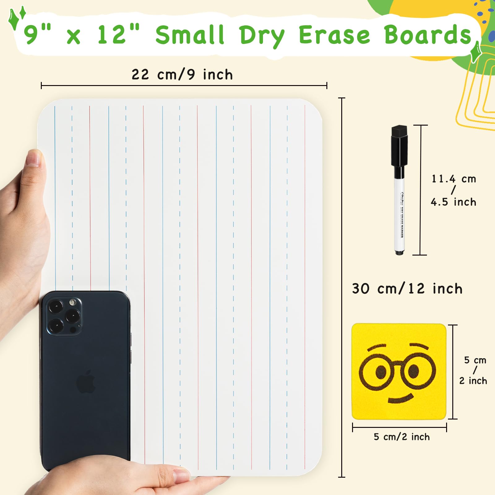 White Boards Ohuhu 30 Pack Mini Whiteboard A4, Double Sided Dry Erase ...
