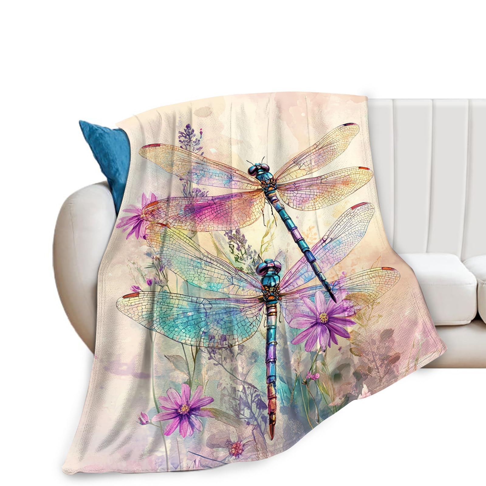 Amazon.com: Dragonfly Blanket Dragonfly Throw Blanket Floral Animal ...