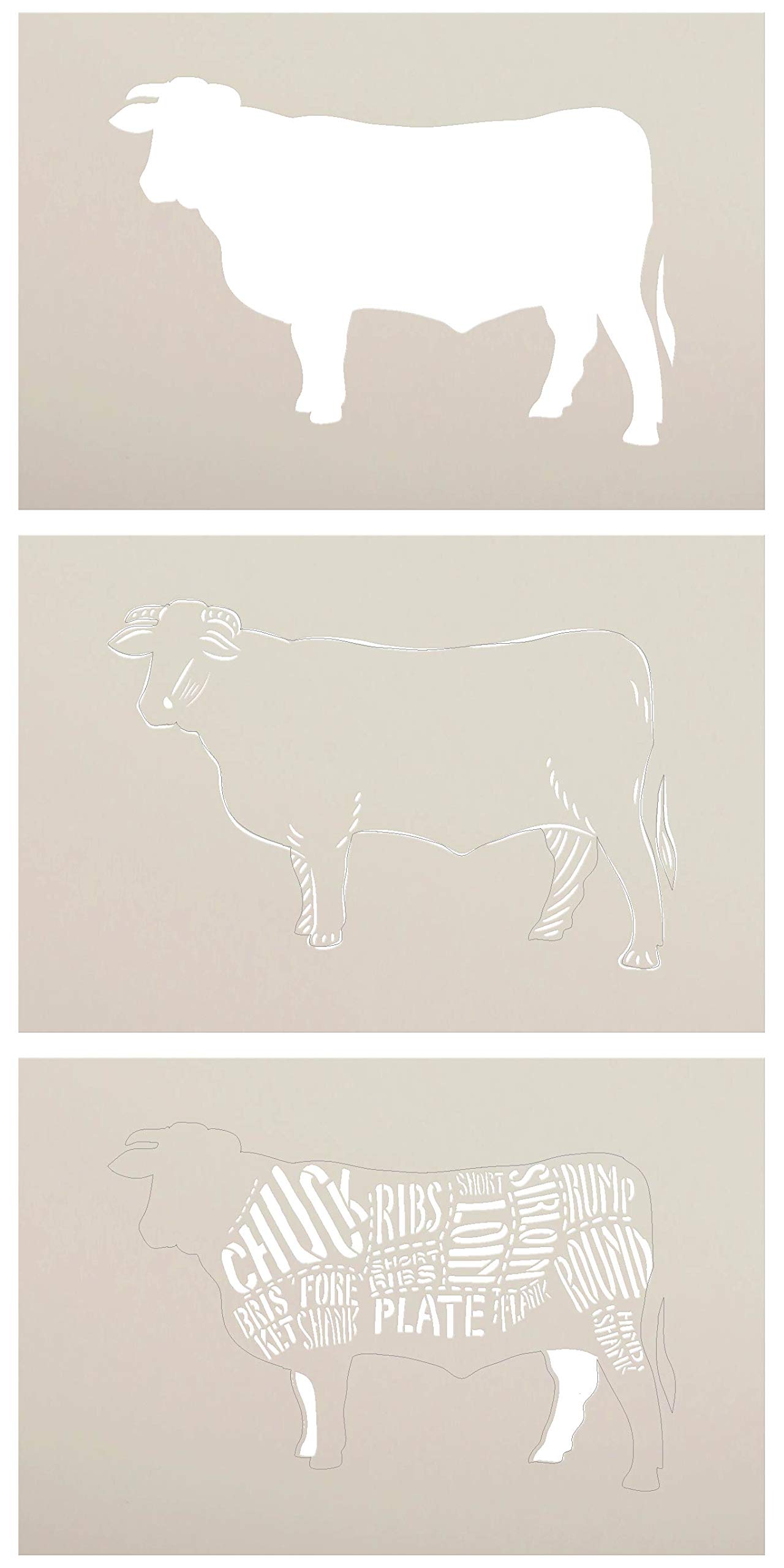 Cuts Of Beef Stencil 3 Part By Studior12 Reusable Mylar | Desertcart ...