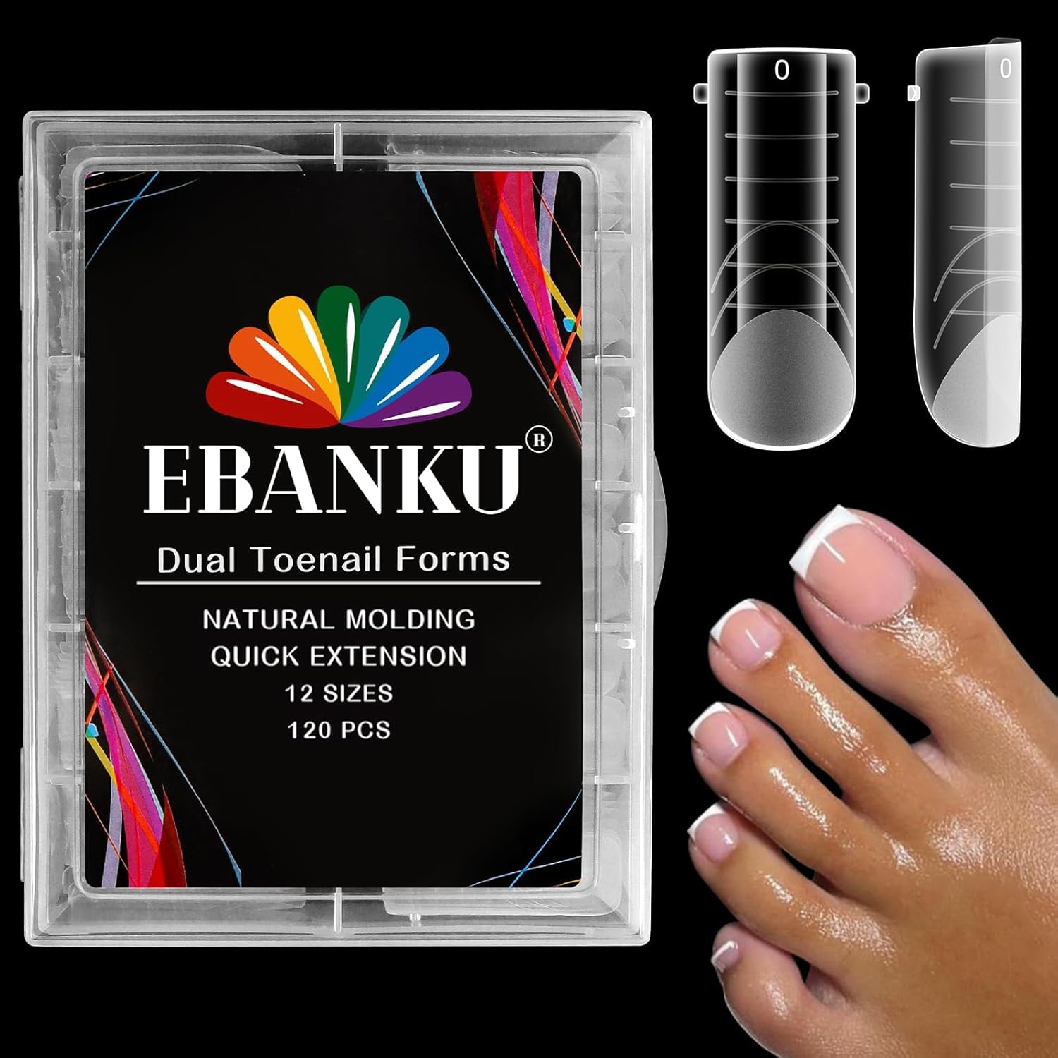 Amazon.com: EBANKU Poly Gel Toenail Kit, Toe Dual Nail Forms Reusable Poly Gel Nail Kit for Toe ...