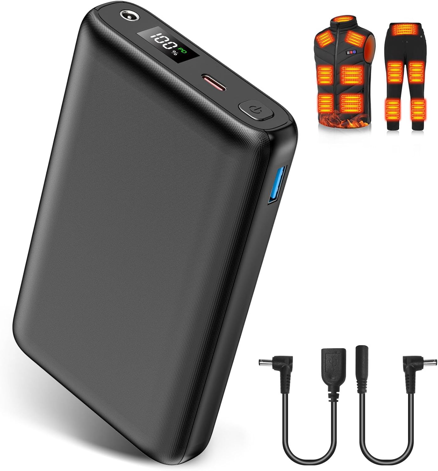 Amazon.com: MOSILA 30000mAh Heated Vest Battery Pack 7.4V Heating Vest ...