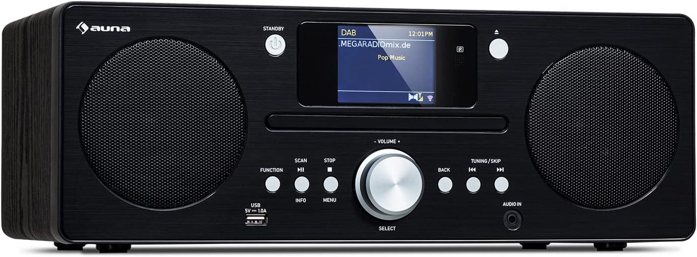 Auna Portable DAB Radio CD Player for Home, 30W FM/DAB/DAB+ Radio with ...