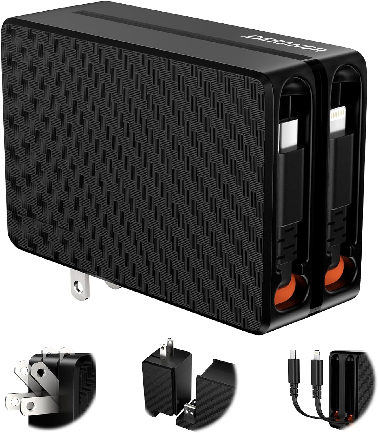 Amazon.com: Retractable Wall Charger, 65W USB C Charger GaN 65 Watt ...