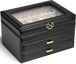 Vlando 3-Layer Jewelry Box with Lid for Women - Black : Buy Online at Best Price in KSA - Souq ...