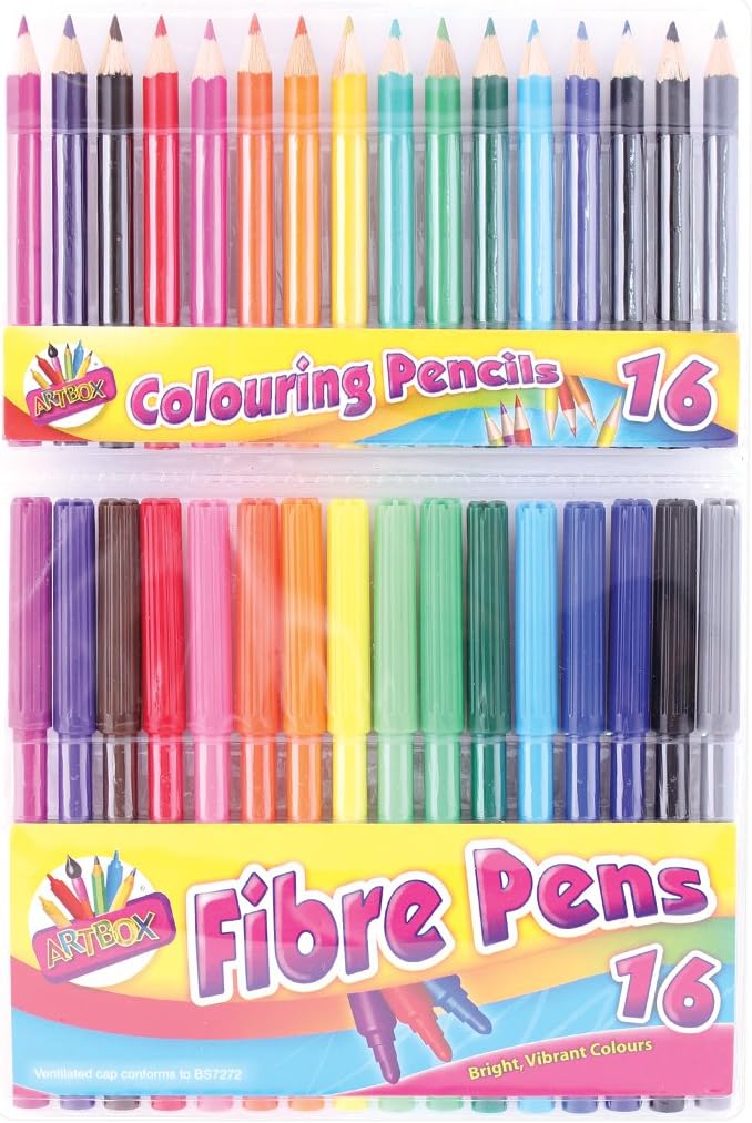 ARTBOX Fine Tip Fibre Colouring Pen (Pack of 24) : Amazon.co.uk ...