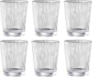 Amazon.co.jp: Juice Glass Drinking Glasses, Set of 6 Home Stackable ...