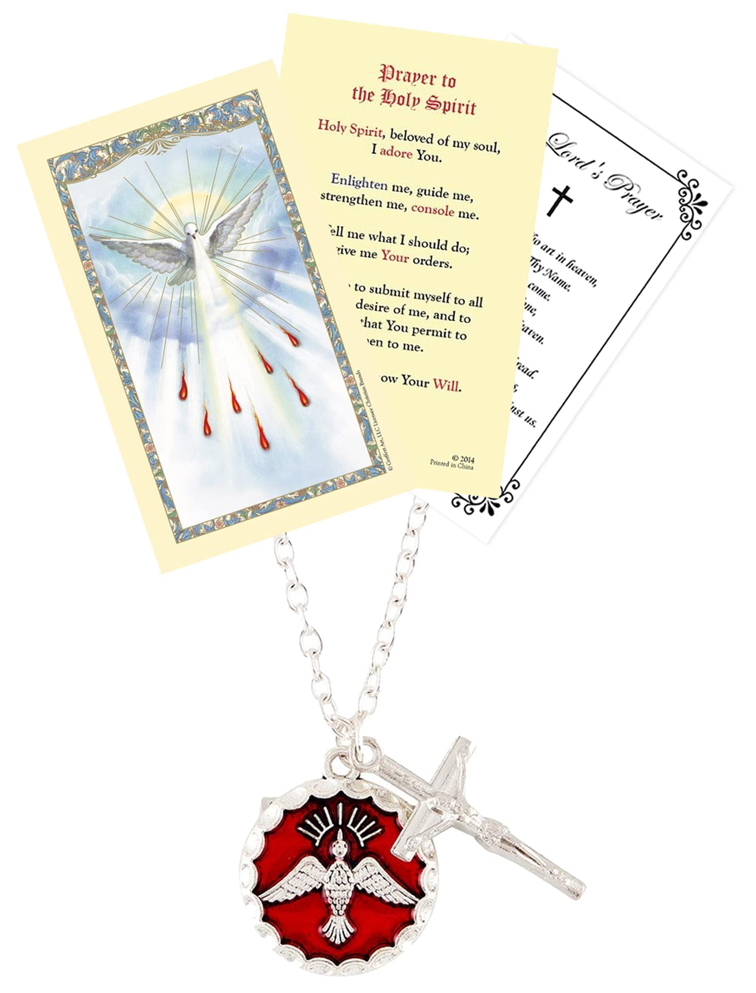 Amazon.com: Holy Spirit Medal Catholic - with Laminated Holy Spirit ...