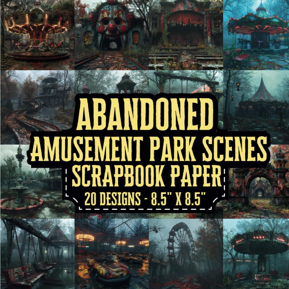 Abandoned Amusement Park Scenes Scrapbook Papers: Decorative Vintage ...