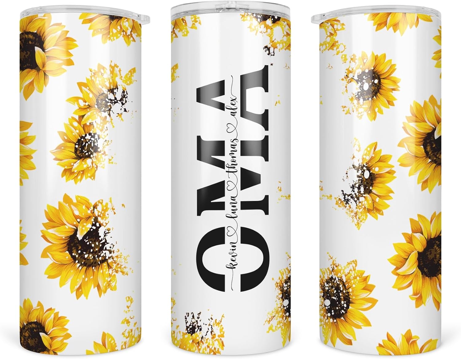 Amazon.com | WolfeDesignPDD Personalized Oma Sunflower Skinny Tumbler ...