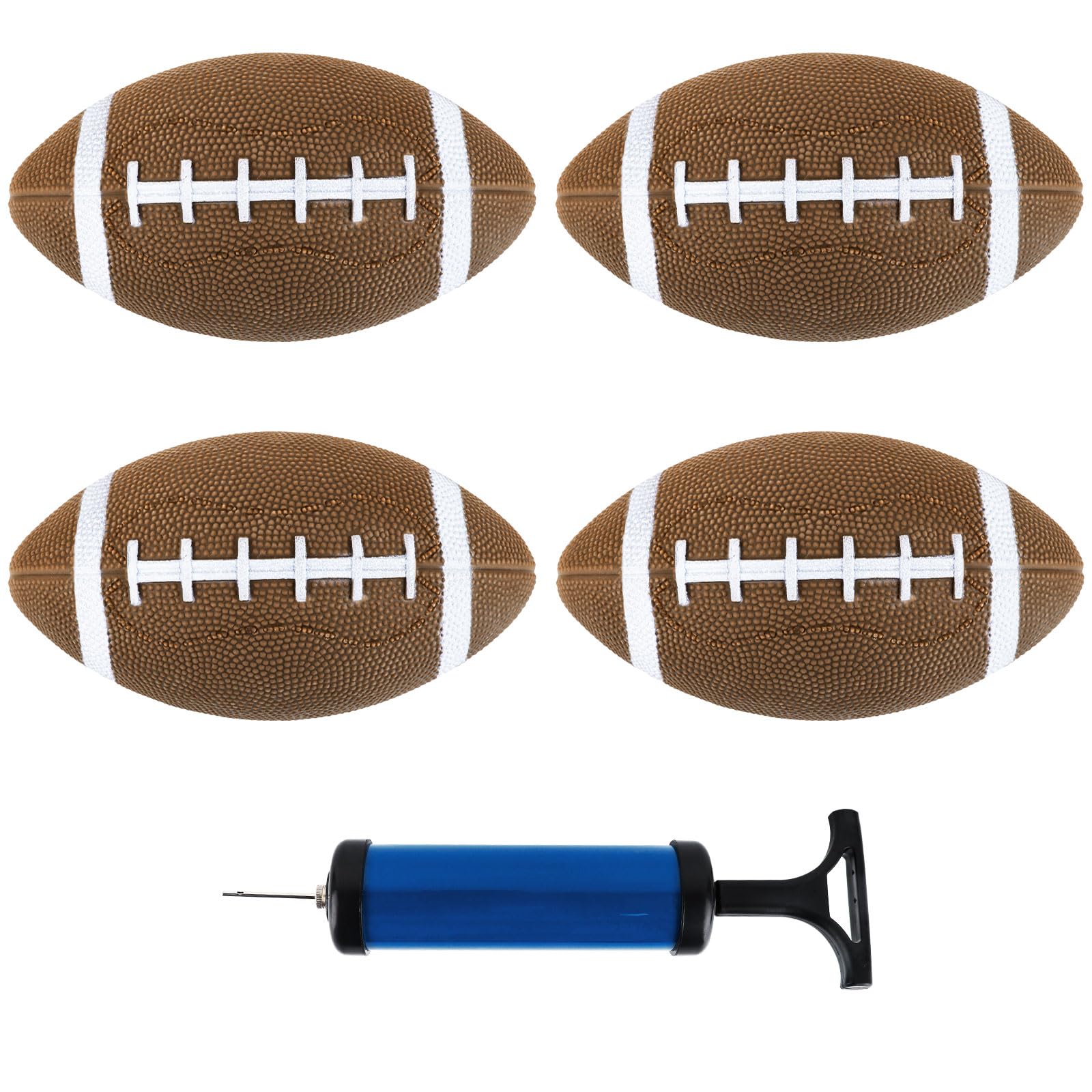 Amazon.com: Hooqict 4 Pack Inflatable Footballs with Hand Pump 6.5 Inch ...