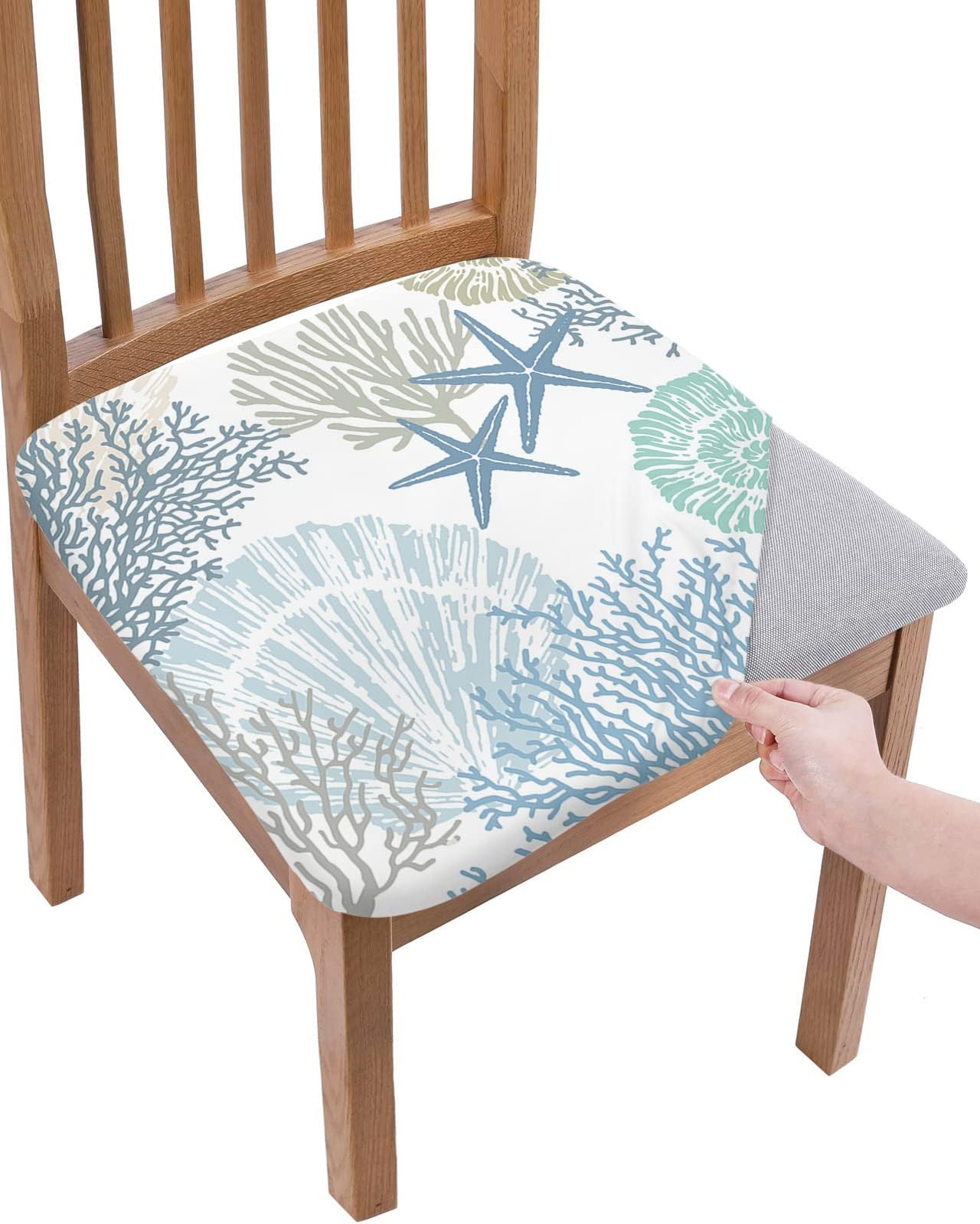 Amazon.com: Coastal Bar Stool Covers, Summer Beach Blue Teal Coral ...