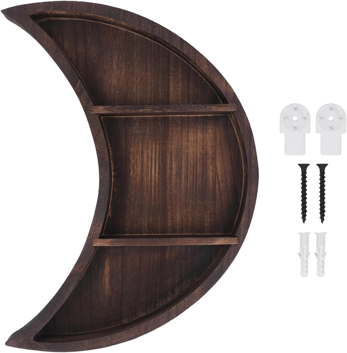 Amazon.com: STARNOONTEK Wooden Moon Shelf, 16inch Moderen Wall Mounted ...