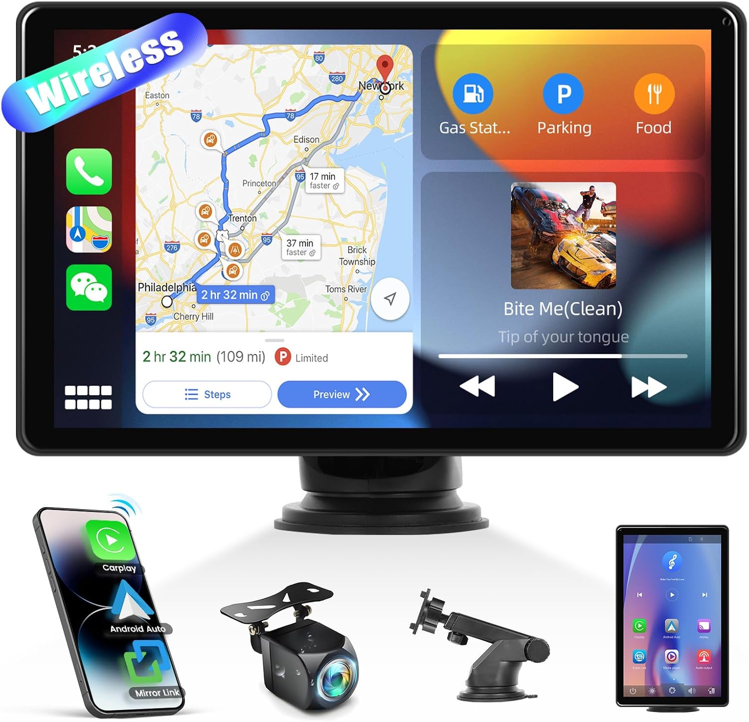 8-inch touchscreen wireless car stereo Apple Carplay Android Auto ...