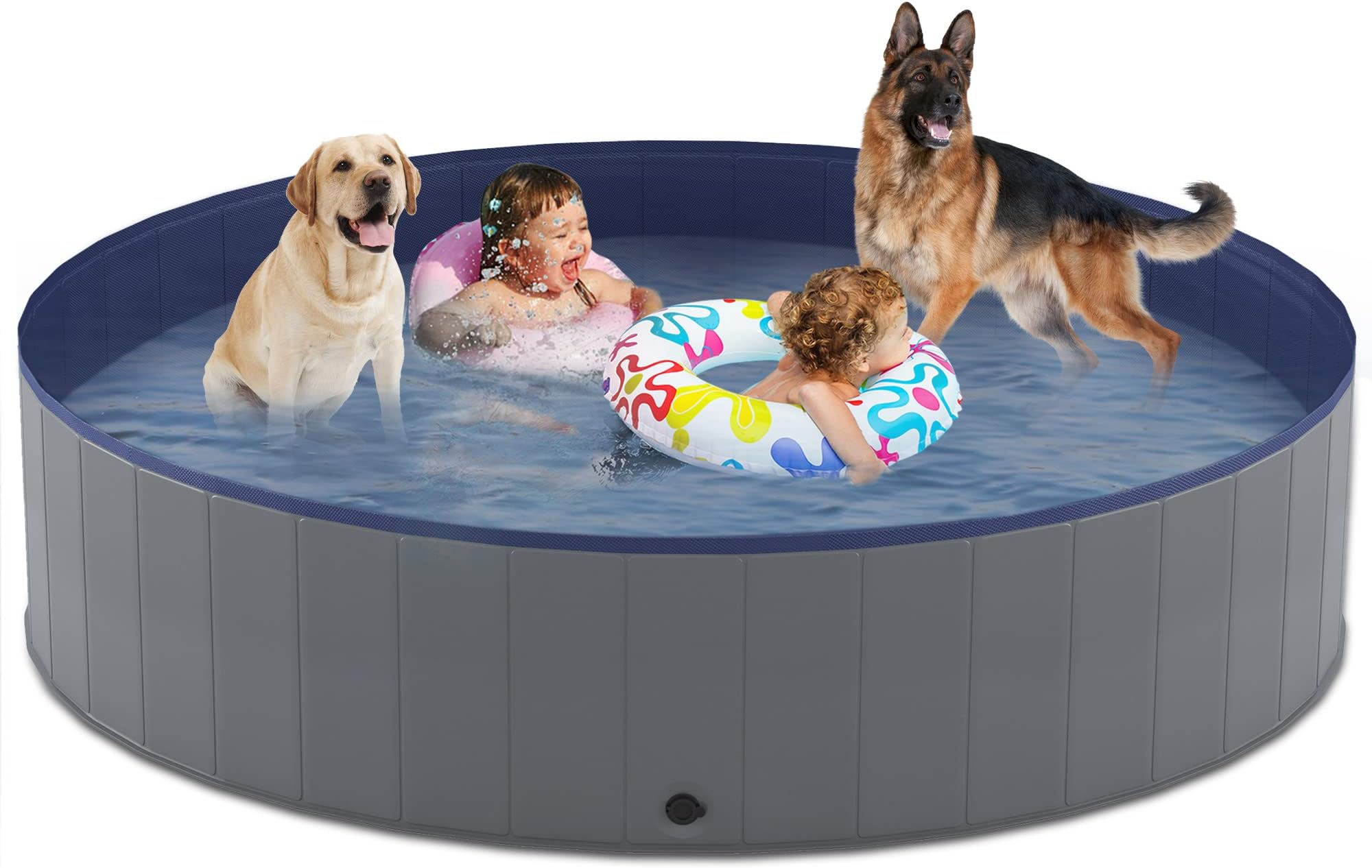 Amazon.com: Niubya Foldable Dog Swimming Pool, Collapsible Hard Plastic ...