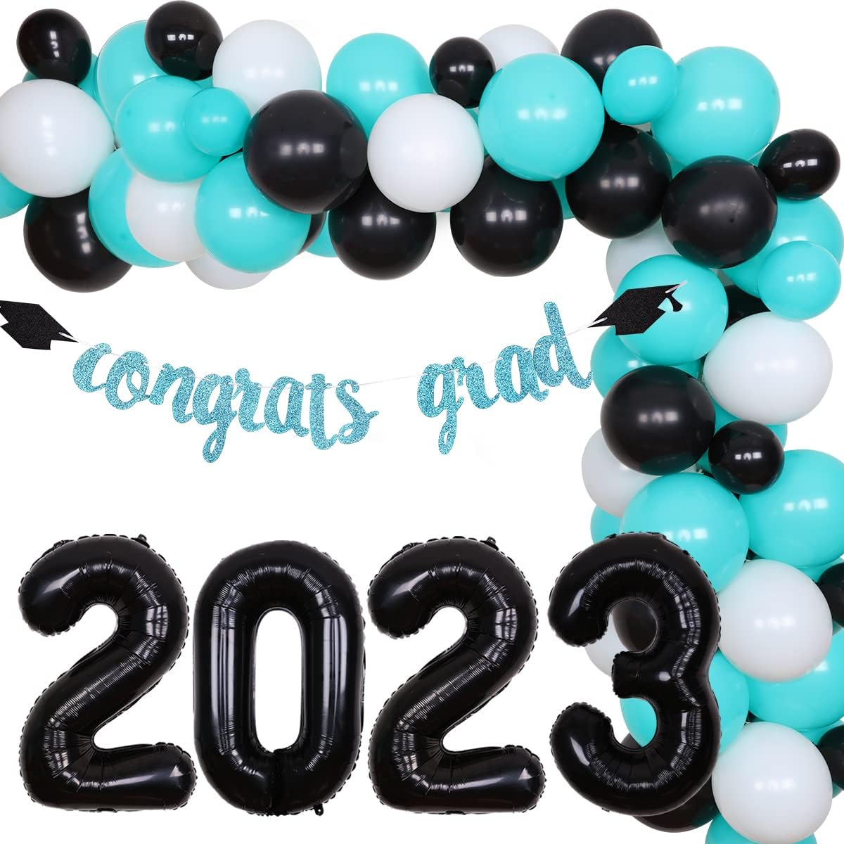 Amazon.com: Graduation Decorations 2023 Teal - Teal and Black ...