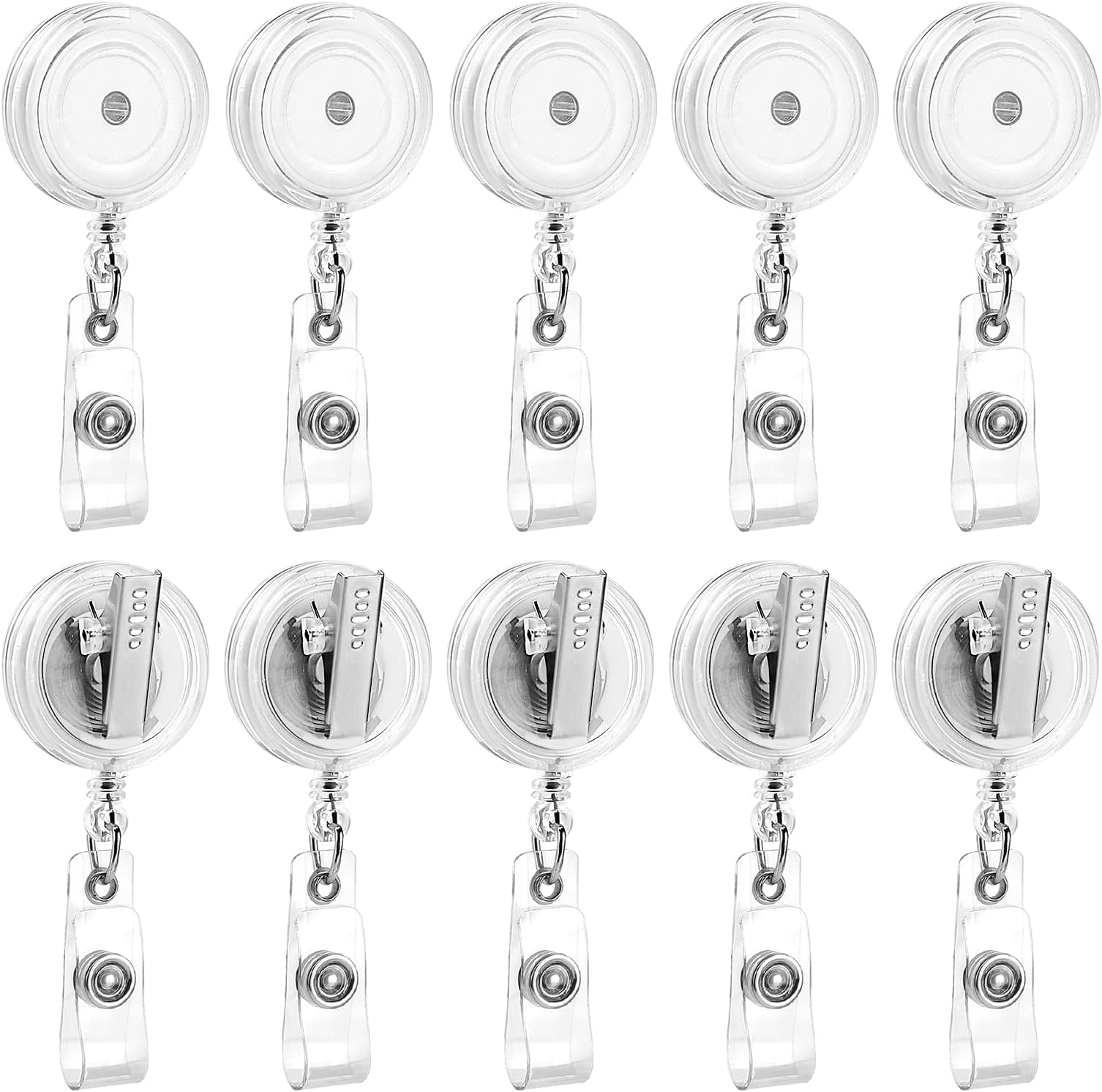 Amazon.com : 25 Pack Badge Reels Retractable with Swivel Alligator Clip ...