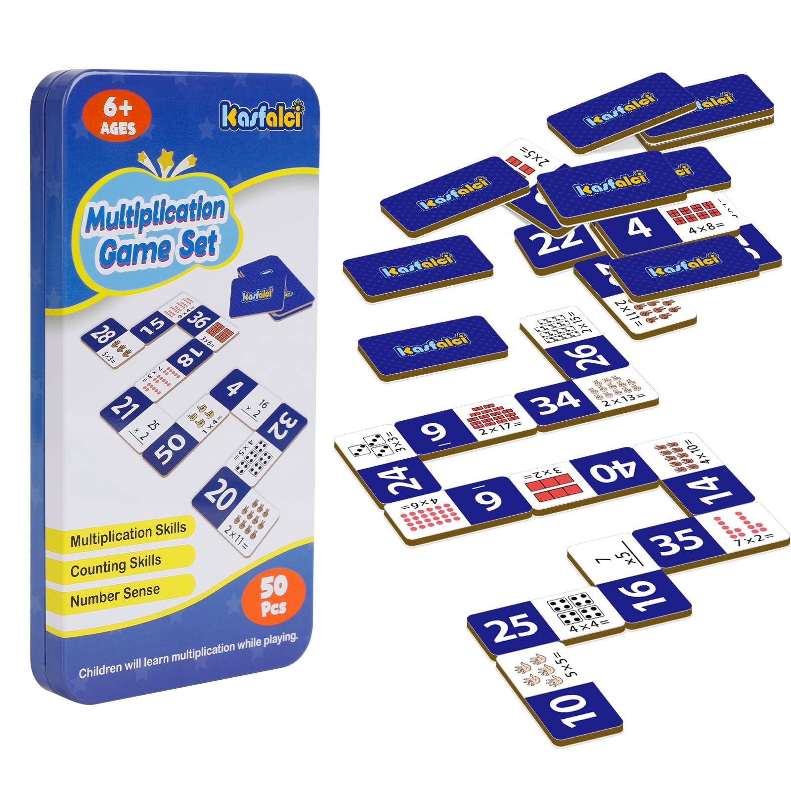 Amazon.com: Kasfalci Multiplication Dominoes Set,Math Manipulatives ...