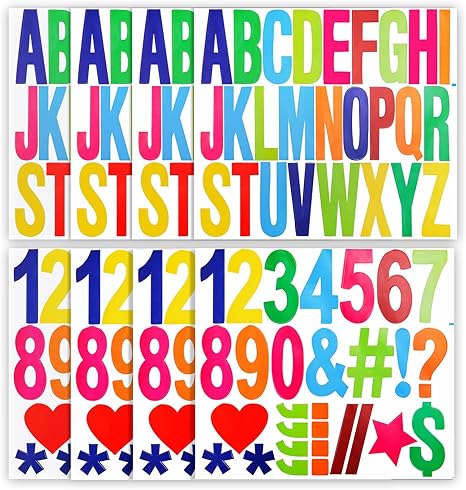 Amazon.com : 220pcs / 8 Sheets Capital Letter Stickers with Symbols, 3 ...