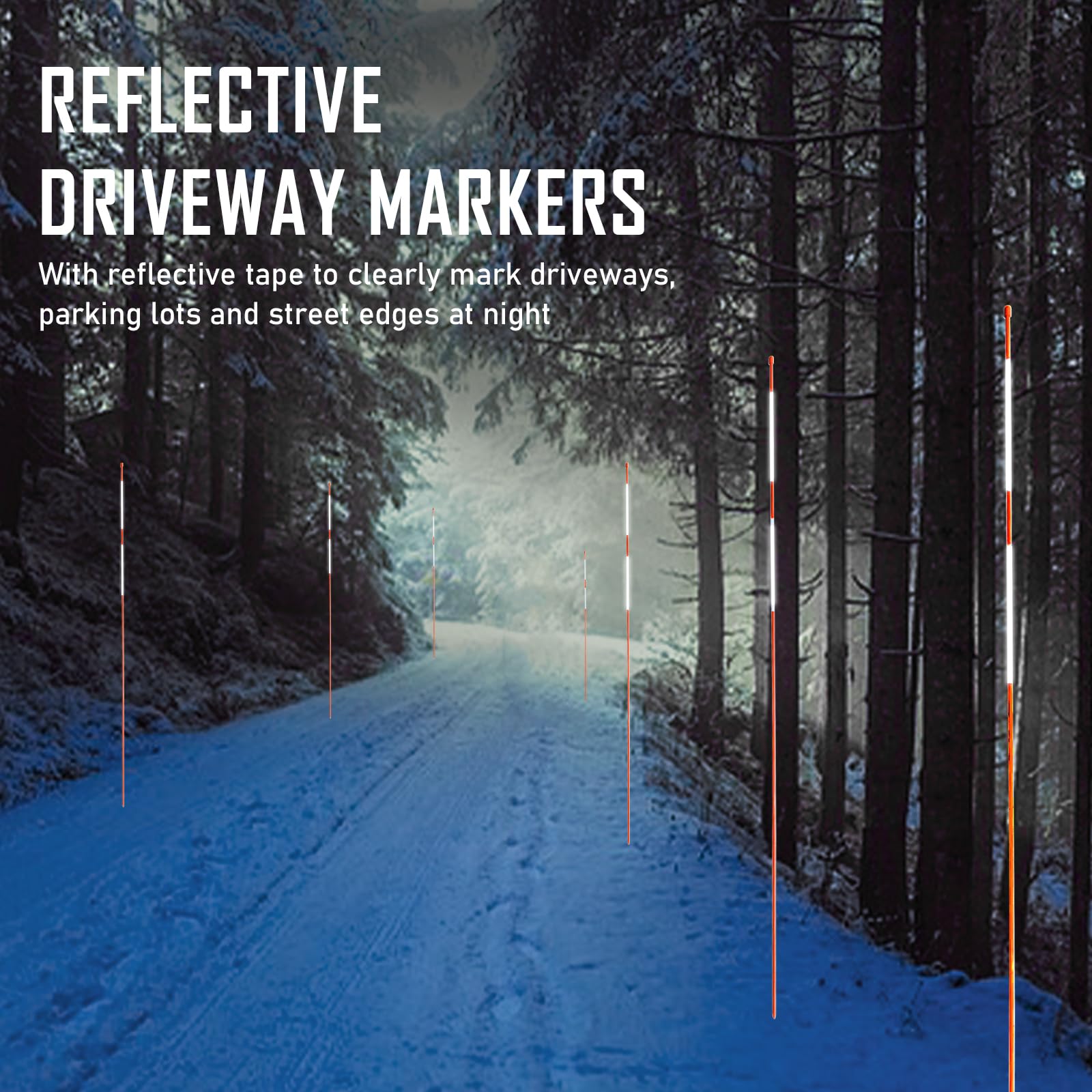 Snapklik.com : 72" Driveway Markers, Snow Stakes, Plow Stakes, Orange ...
