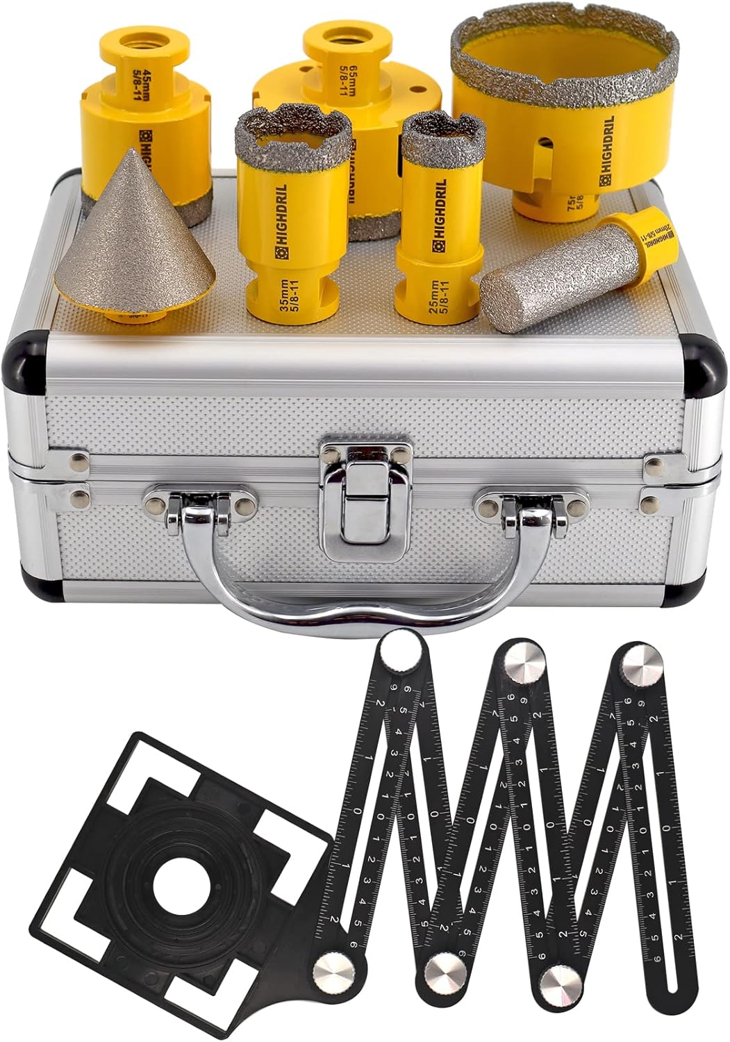 HIGHDRIL Multi Angle Measuring Ruler 5-Hole Drill Locator & Diamond ...