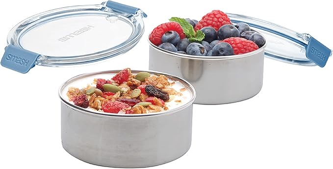 Smash Stainless Steel Snack Pot, Blue, 200 ml Capacity (Pack of 2 ...