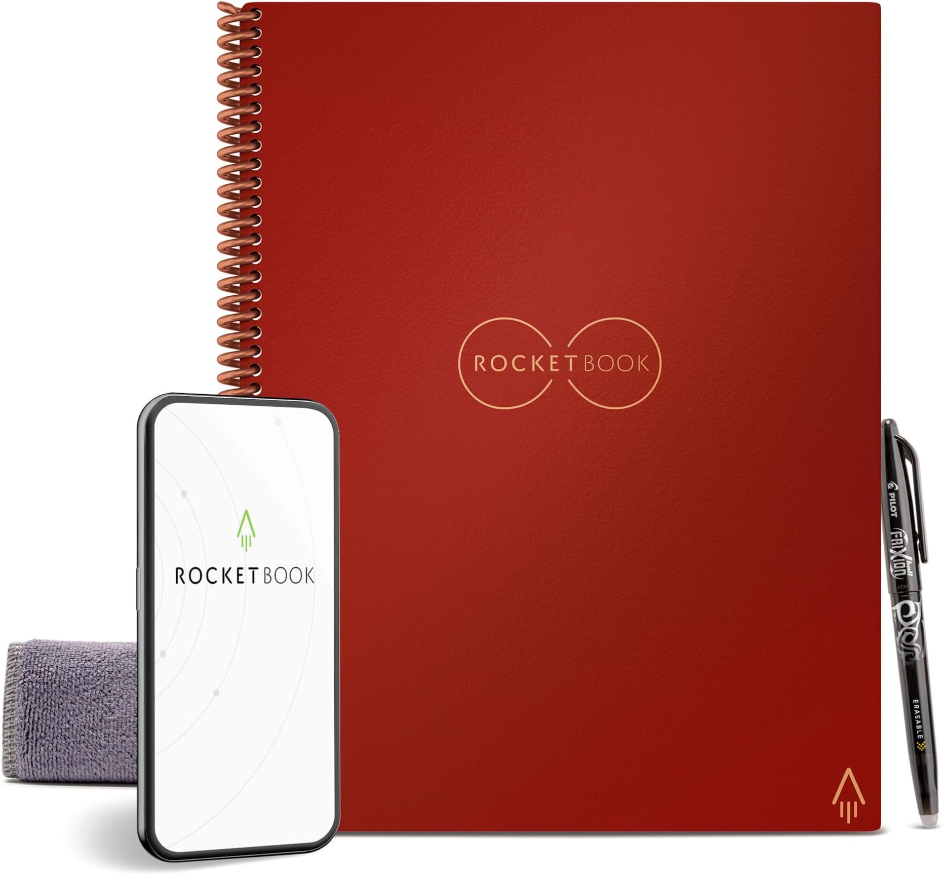 Rocketbook Smart Reusable Notebook - Lined Eco-Friendly Notebook with 1 ...