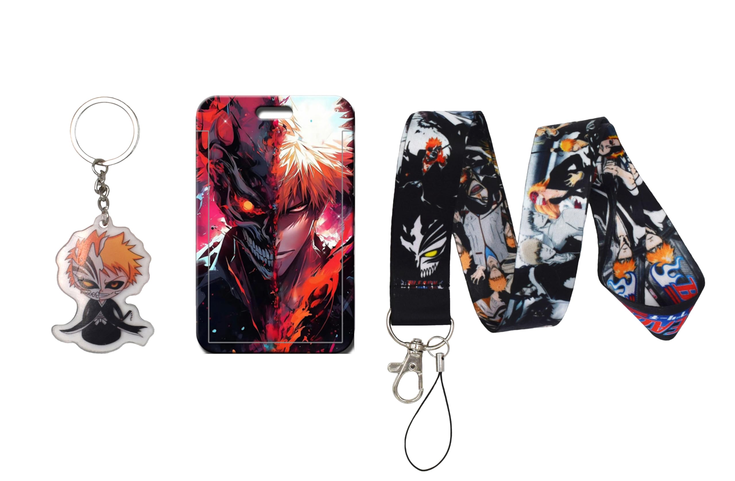 Amazon.com : Anime Kurosaki Ichigo Lanyard Keychain,ID Badge Holder ...