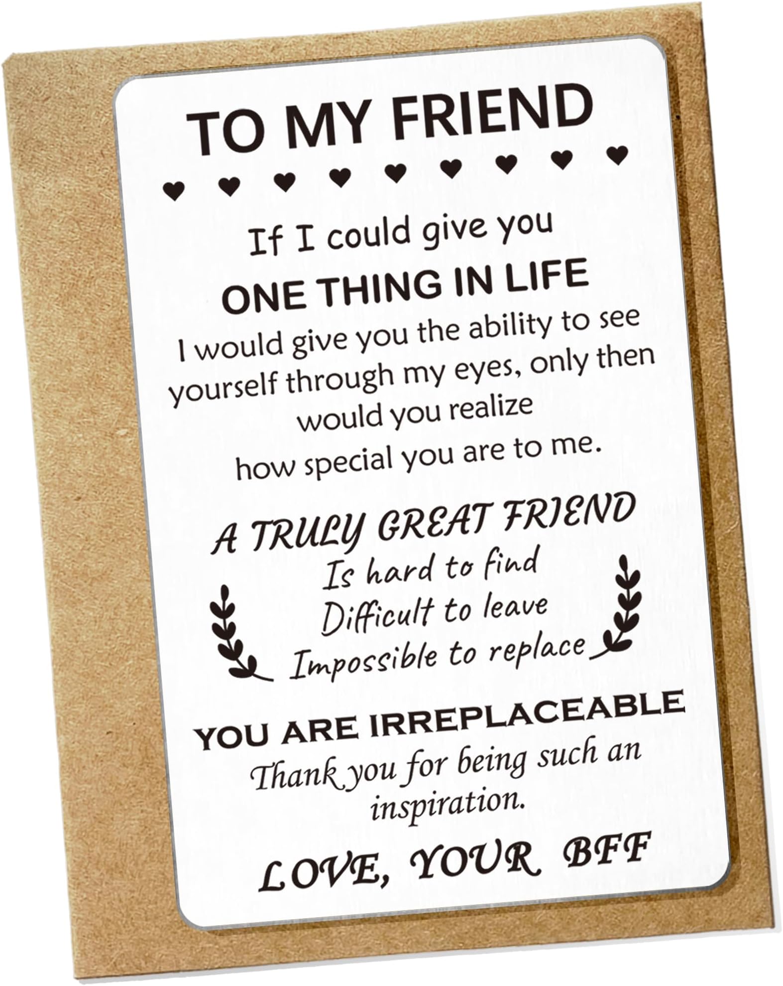 Amazon.com: Kwtzkuo Best Friend Wallet Engraved Card, To My Bestie Card ...