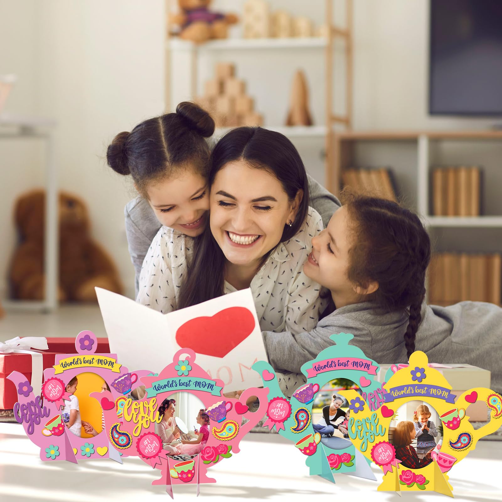 Snapklik.com : 24 Sets Mothers Day Picture Frame Craft Bulk DIY Mom Tea ...
