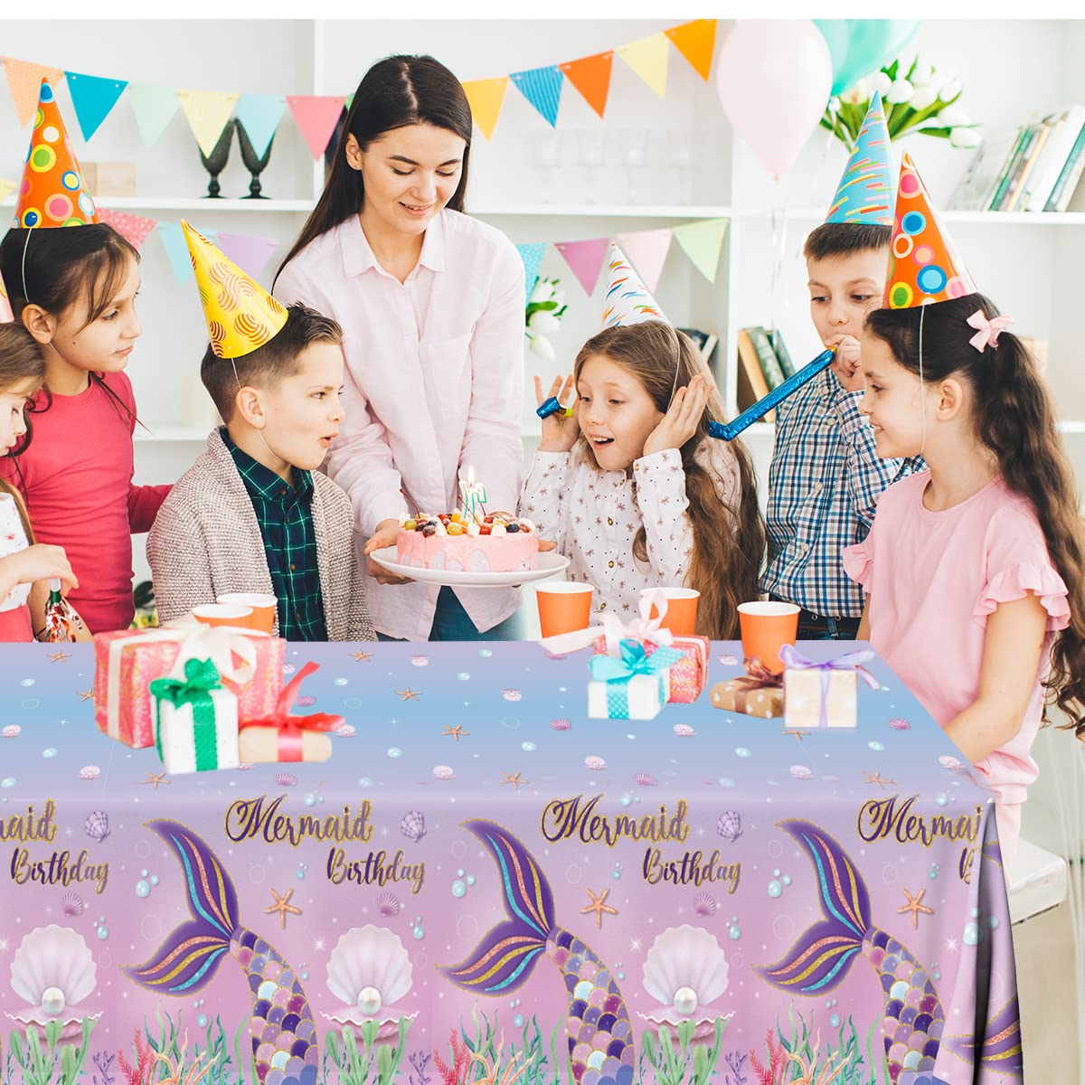 Snapklik.com : 3Pcs Mermaid Tablecloth Birthday Supplies Gifts For Girl ...