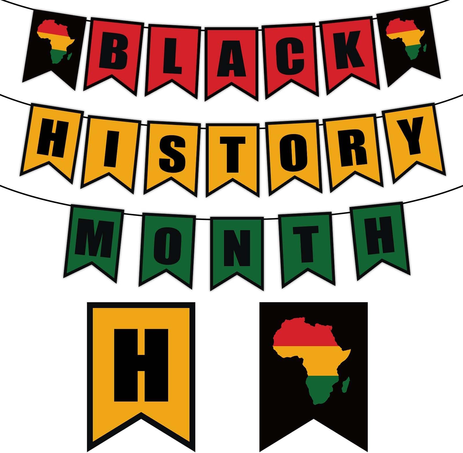 Amazon.com: Happy Black History Month Decorations Banner African ...