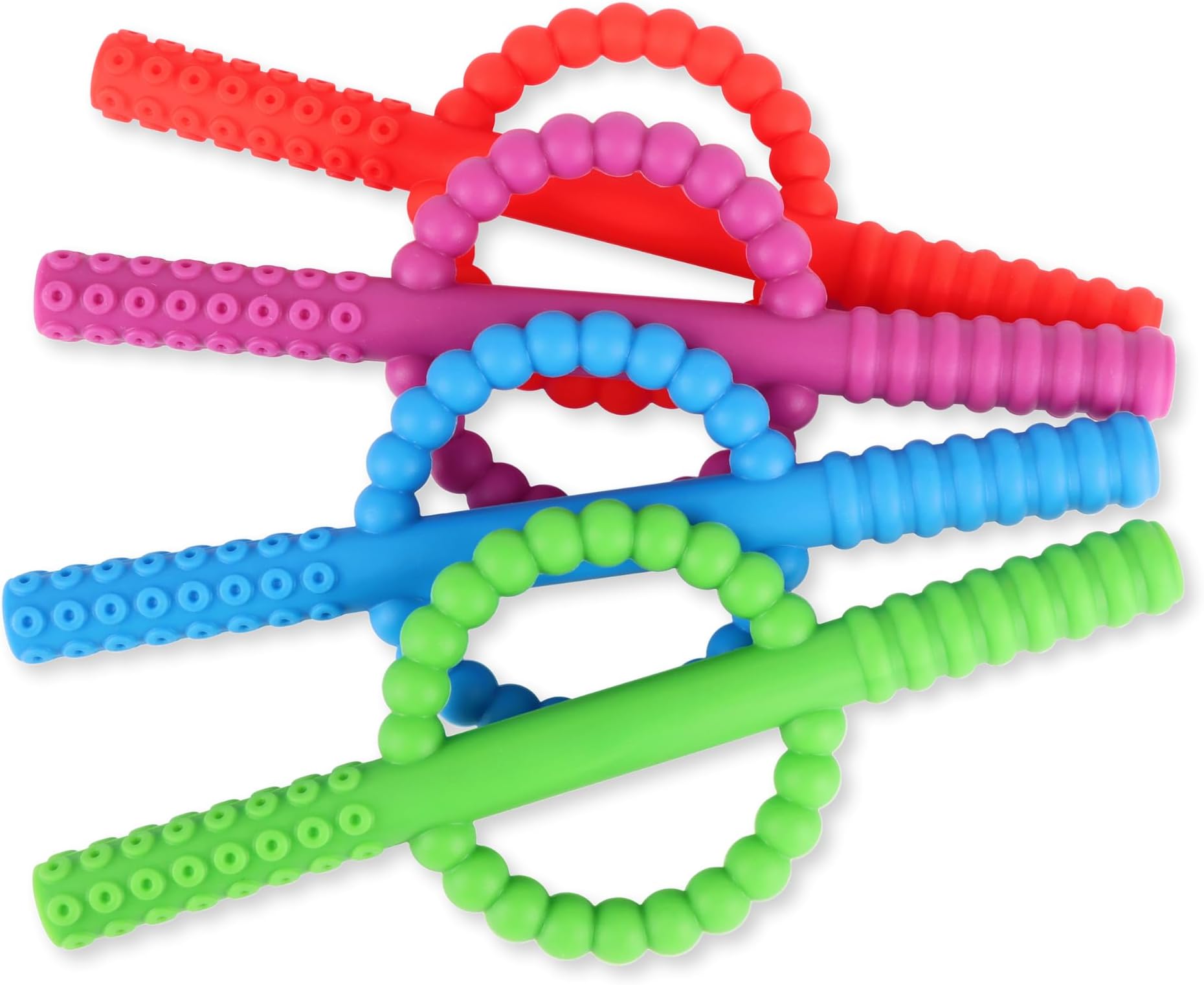 Amazon.com: 4 Pack Sensory Chewy Teething Tubes, Teether Toys for Baby ...