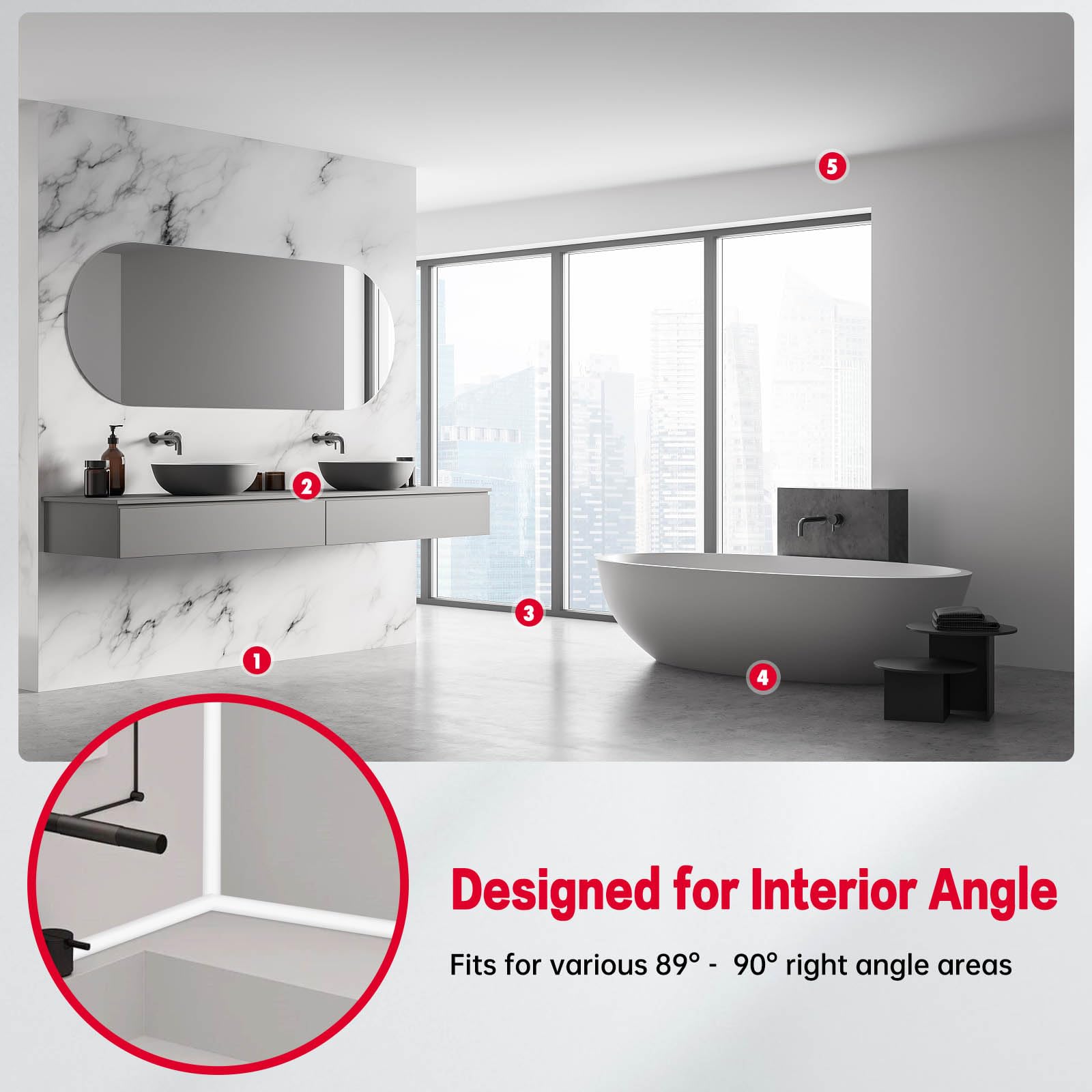 Snapklik.com : Flexible Quarter Round Molding Peel And Stick Rubber Trim Molding Double-Sided ...