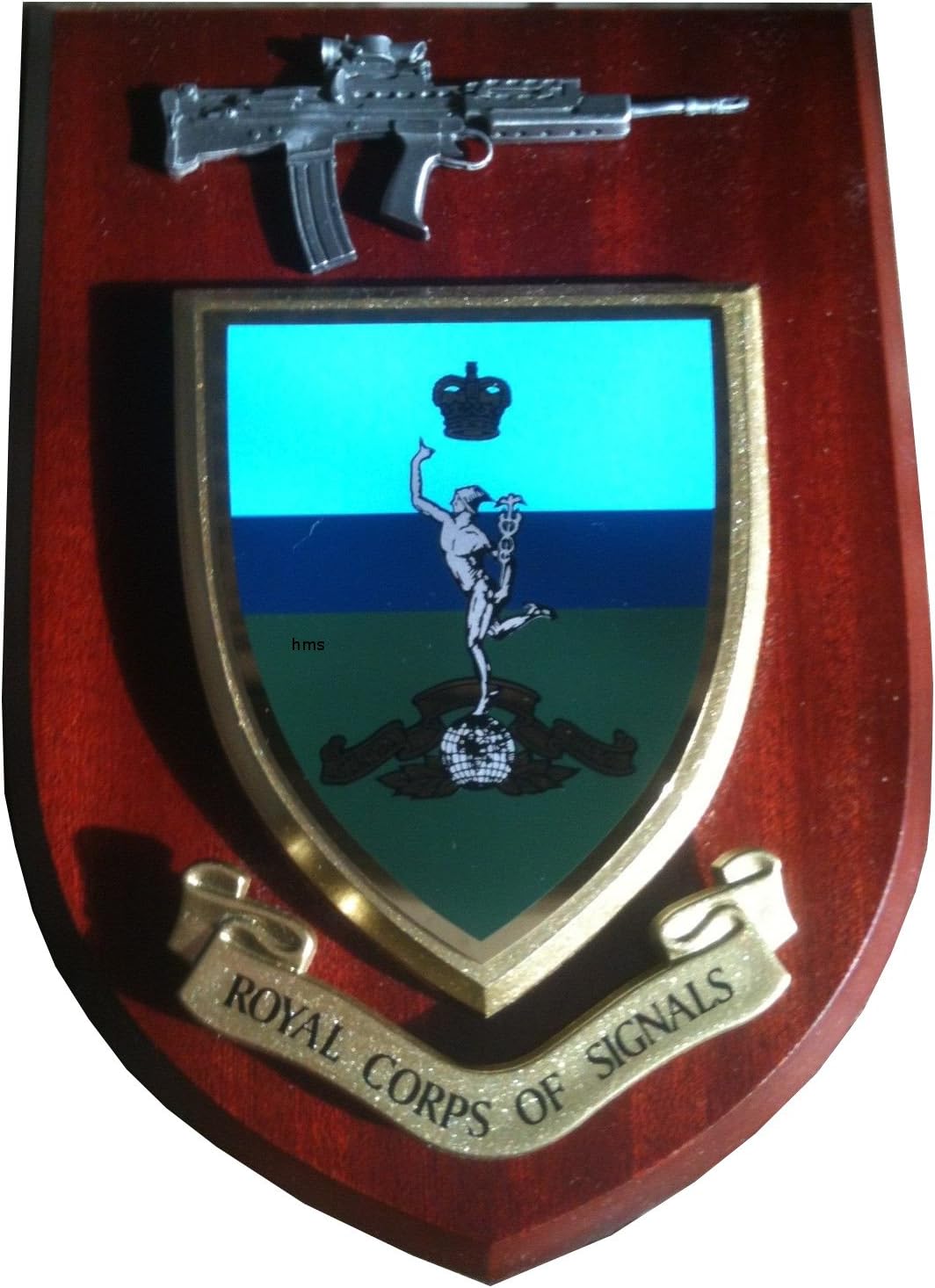 Royal Corps of Signals Military Wall Plaque with Pewter SA80 Rifle ...