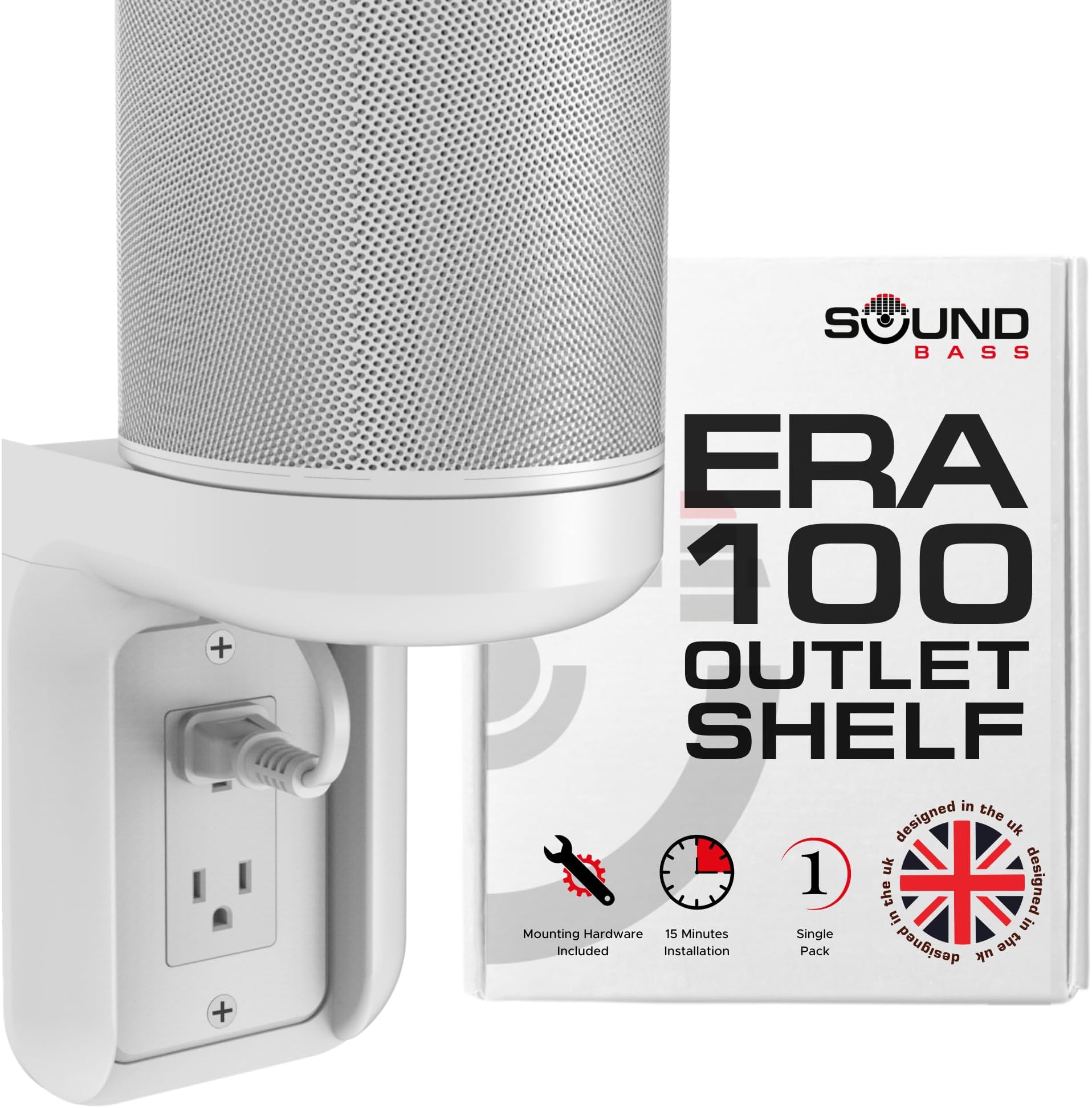 Amazon.com: Sound Bass ERA100 Shelf Wall Outlet AC, White, Home ...