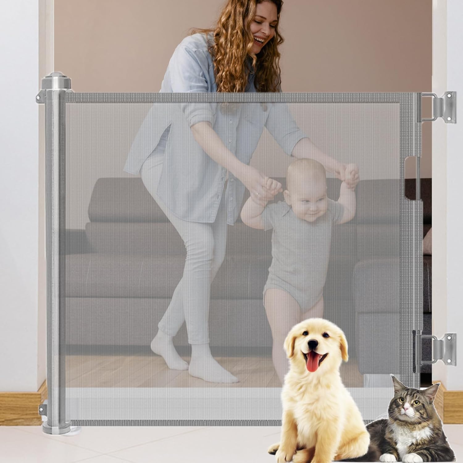 MOCOFLY Puerta para Perro, Ajustable Hasta 150CM y 86CM De Alto, Puerta ...