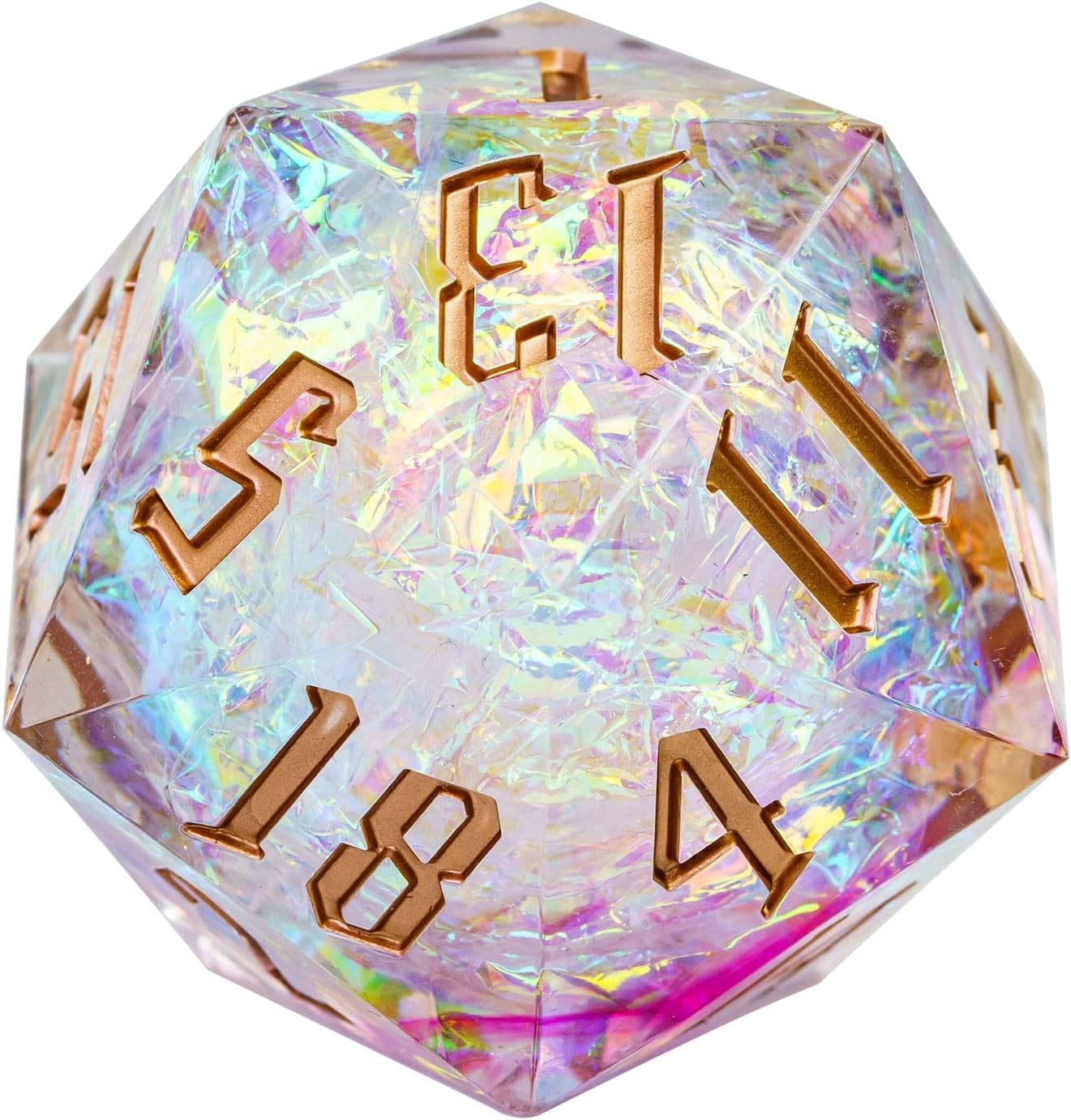 Amazon.com: Cusdie Single D20 DND Dice with Sharp Edges and Glitter ...