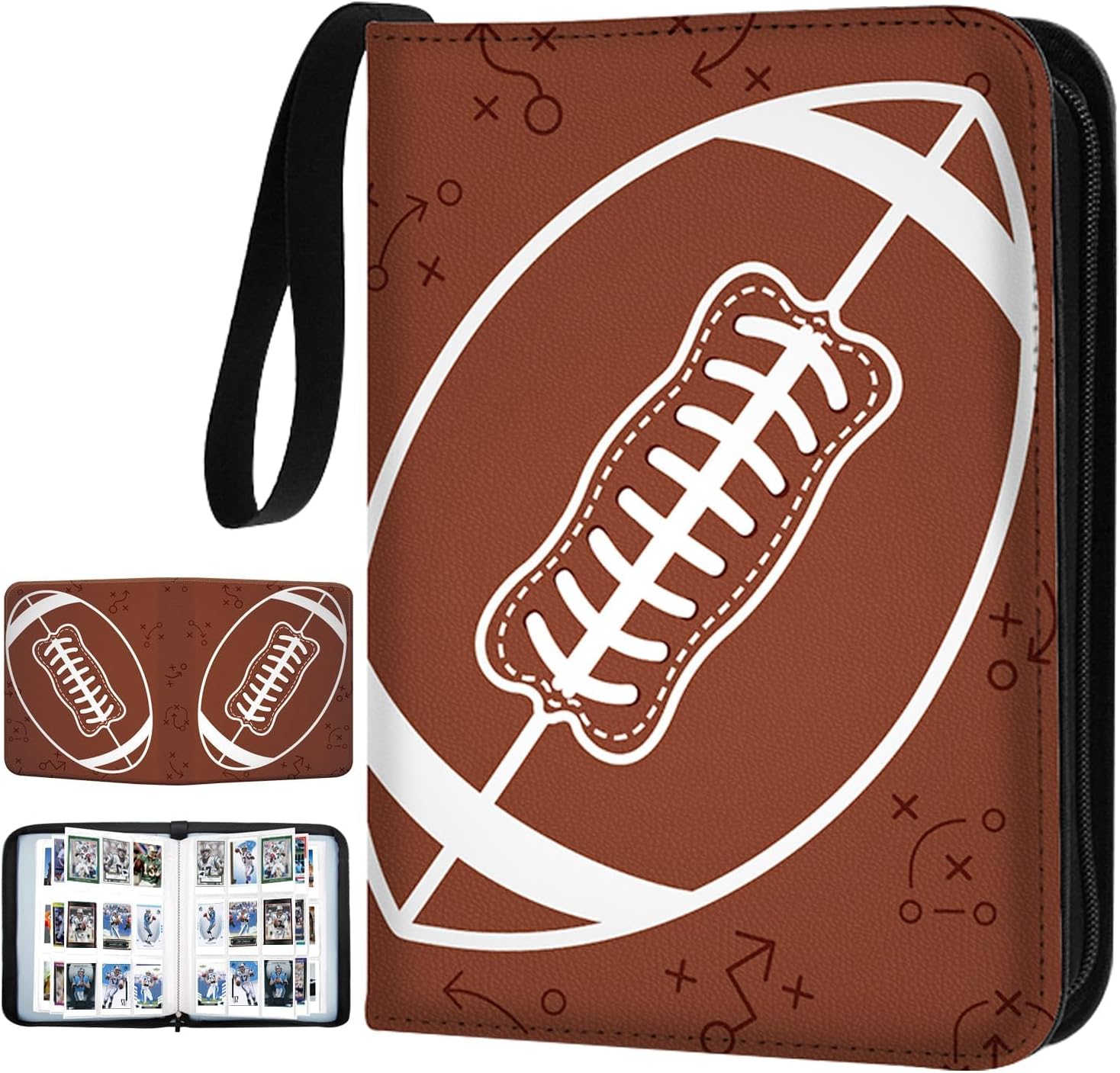 Amazon.com: Football Cards Binder with Sleeves - Fits 900 Cards with 50 ...