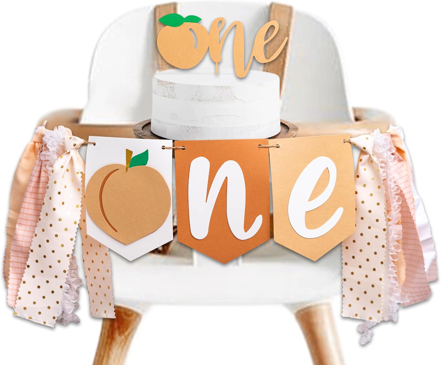 Amazon.com: MUWEOL Peach High Chair Banner - Peach Themed Cake Topper ...