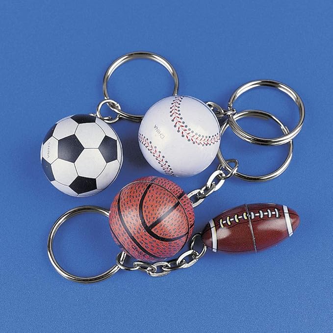 Amazon.com: Fun Express - Metal Sport Ball Key Chain Assortment ...