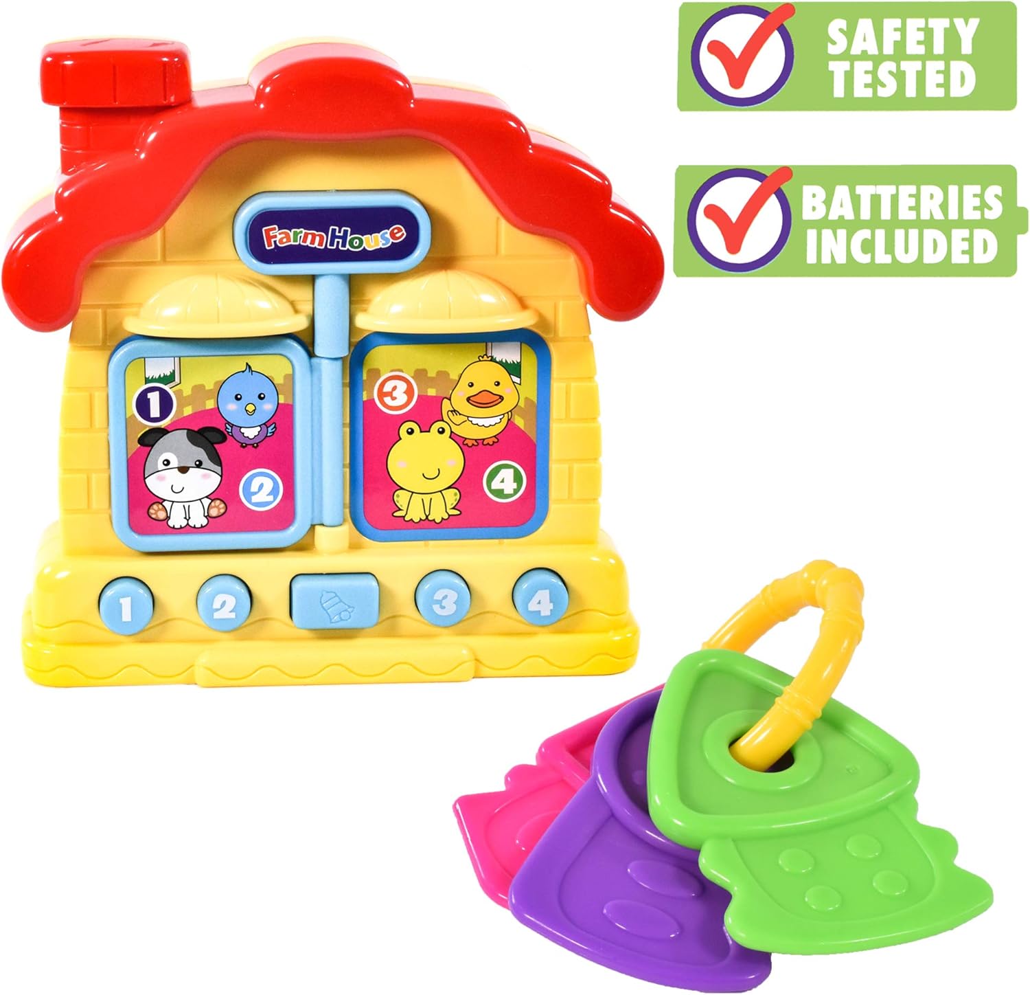 infunbebe Animal Farm House and Keys with Lights & Sound | Baby Toys ...