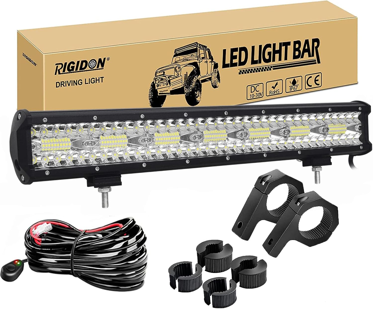 Amazon.com: RIGIDON 20inch 420W Off Road LED Light Bar 12V 24V 8D Combo ...